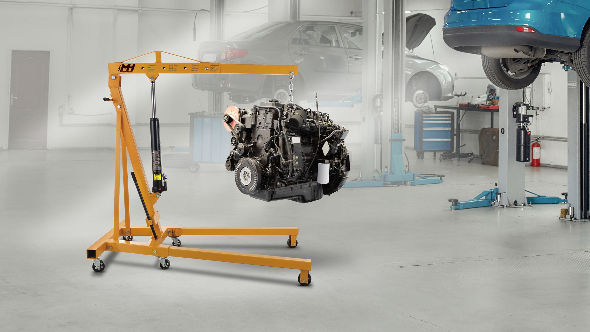 MOTORHEAD 2-Ton (4,000 Lbs.) Engine Hoist – MOTORHEAD & STEELHEAD Tools